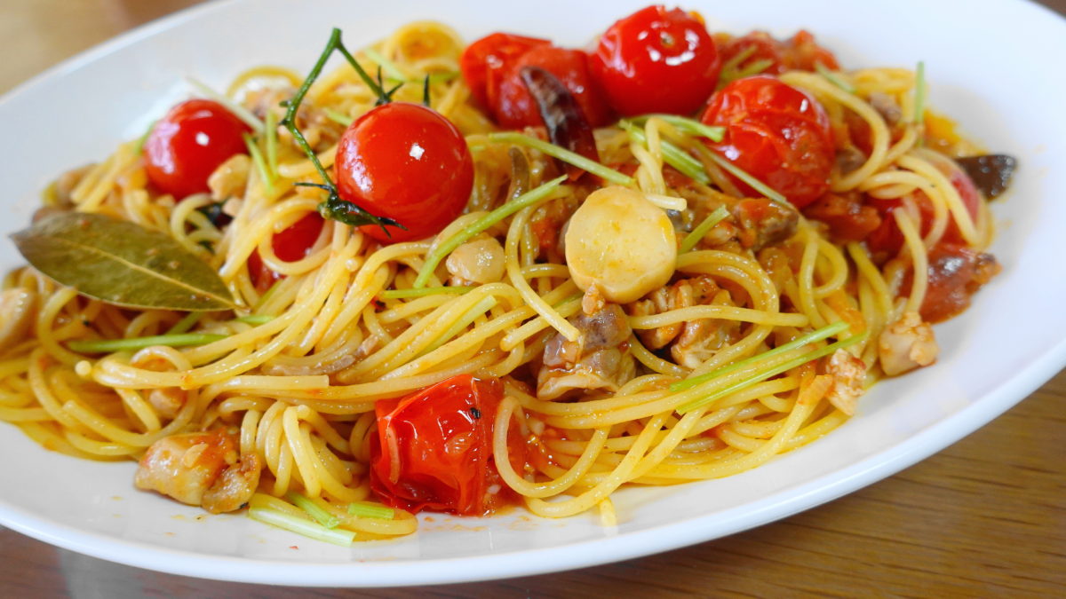 🐔🍅🍝Chicken tomato sauce ragout spaghettini – maxmax cooking recipe